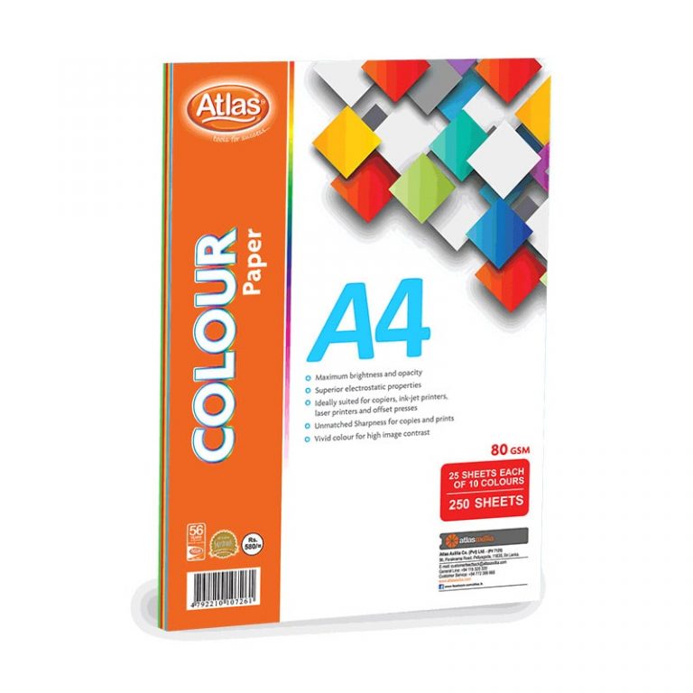 Atlas A4 Colour Paper Assorted (250SH) 10 colours – Atlas MyShop